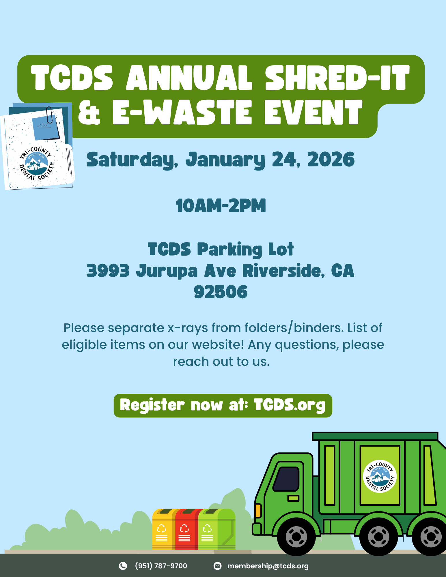 Annual Shred-It & E-Waste Event Registration - Tri-County Dental Society